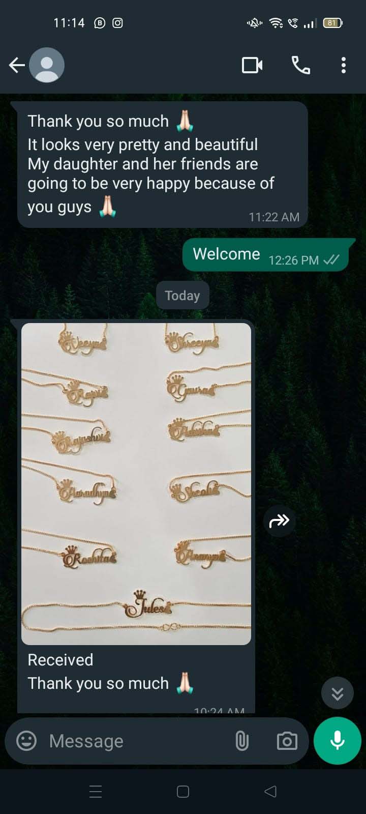 Cursive Curved Name Necklace