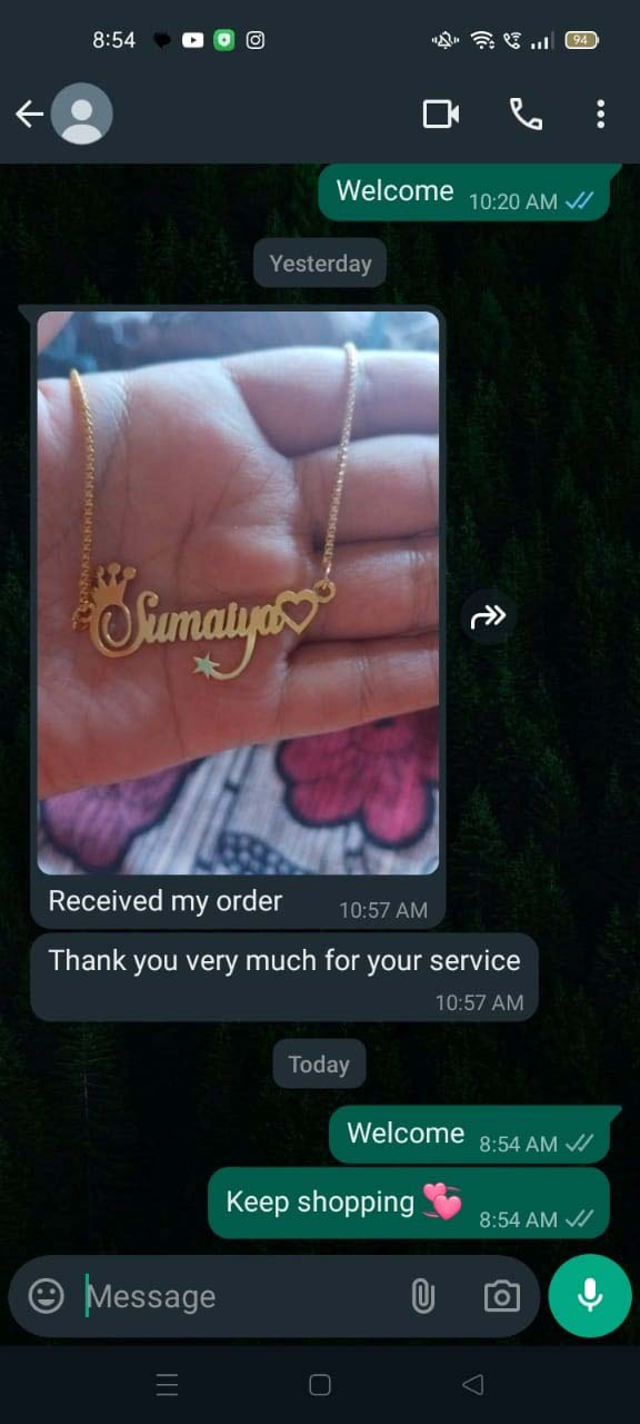 Cursive Curved Name Necklace