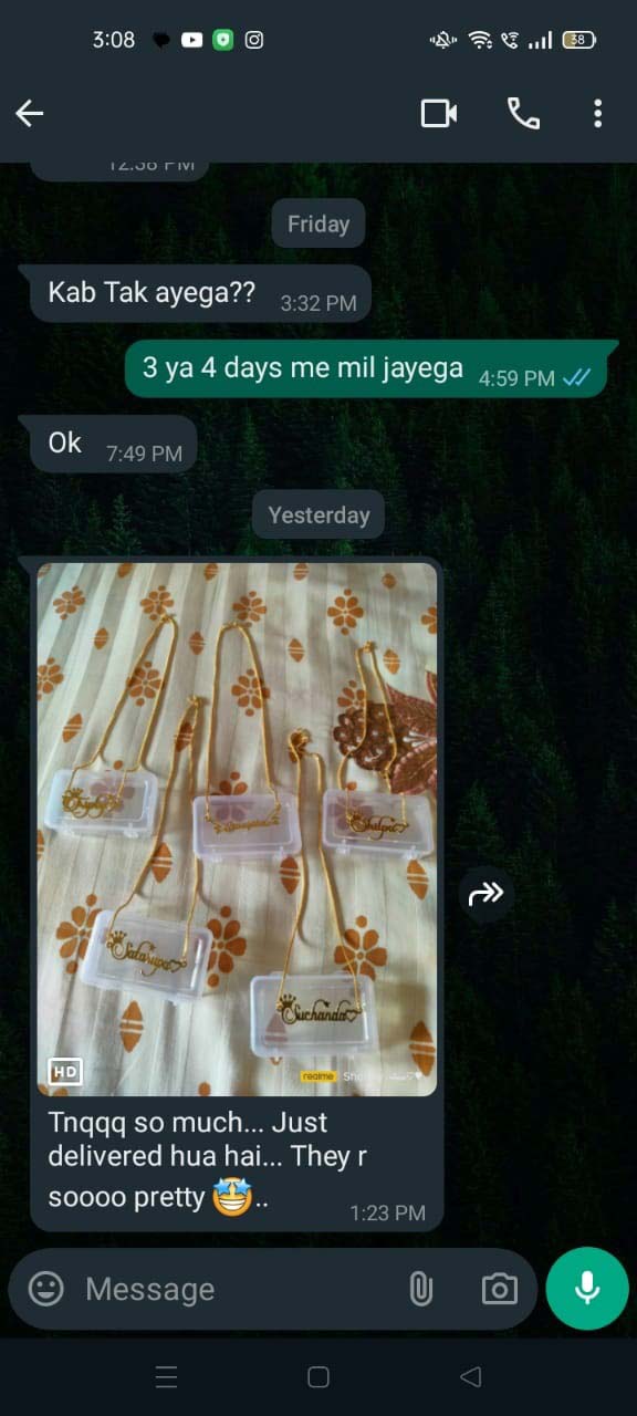 Cursive Curved Name Necklace