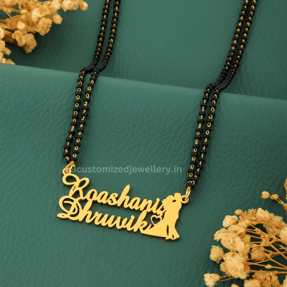 Custom Couple Name Necklace – Personalized Gold Name Pendant for Lover